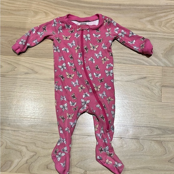Janie and Jack | Pajamas | Janie Jack Pink Butterfly Skies Footed ...